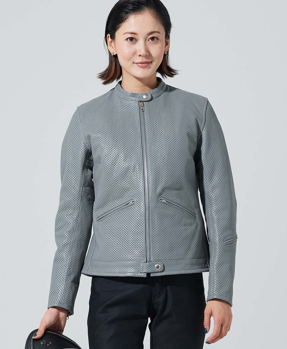 革ジャン パンチング レザージャケット｜カドヤ公式オンラインショップ｜PL-RAFF Lady / グレー (ウィメンズ)